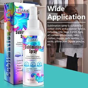 2x100ml Sublimation Spray, Sublimation Coating Spray for All Fabric, Including 100% Cotton, Polyester, Carton, Tote Bag, Pillows, Mugs, Canvas, Quick Dry & Super Adhesion, High Gloss Vibrant Color