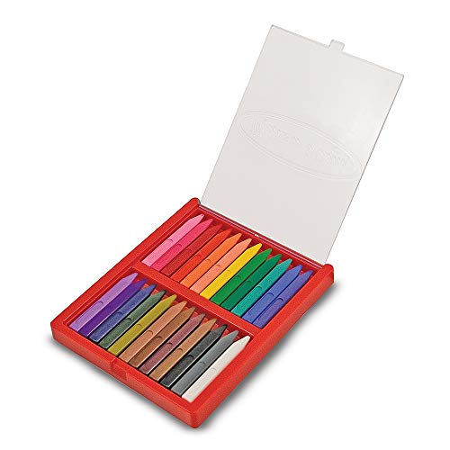 Melissa & Doug Triangular Crayons - 24-Pack in Flip-Top Case, Non-Roll