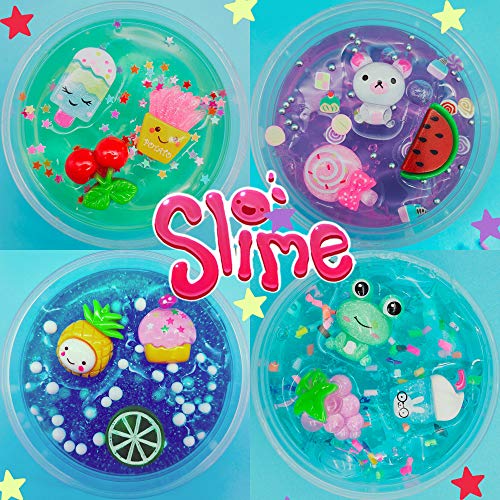 129 Pack Slime Making Kits Supplies,Gold Leaf,Foam Balls,Glitter Shake Jars,Fishbowl Beads,Fruit Slices,Fake Sprinkles,Glitter Sequins Accessories, Sugar Papers (Slime Kits)