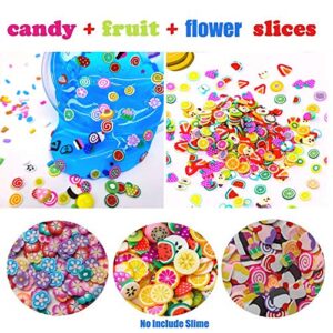 129 Pack Slime Making Kits Supplies,Gold Leaf,Foam Balls,Glitter Shake Jars,Fishbowl Beads,Fruit Slices,Fake Sprinkles,Glitter Sequins Accessories, Sugar Papers (Slime Kits)