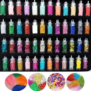 129 Pack Slime Making Kits Supplies,Gold Leaf,Foam Balls,Glitter Shake Jars,Fishbowl Beads,Fruit Slices,Fake Sprinkles,Glitter Sequins Accessories, Sugar Papers (Slime Kits)