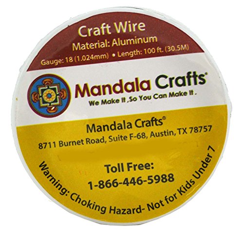 Mandala Crafts 12 14 16 18 20 22 Gauge Anodized Jewelry Making Beading Floral Colored Aluminum Craft Wire (18 Gauge, Copper)