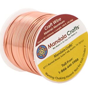 Mandala Crafts 12 14 16 18 20 22 Gauge Anodized Jewelry Making Beading Floral Colored Aluminum Craft Wire (18 Gauge, Copper)