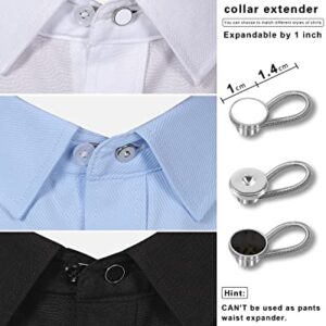 Pants Button Extender Shirt Collar Extenders: 8 Pcs Jeans Waist Silicone Extender Button for Mens and Women - 6 Pcs Neck Button Extender Collar Extenders for Mens Dress Shirts