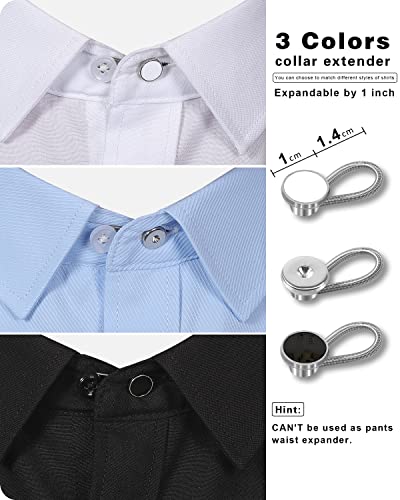 Pants Button Extender Shirt Collar Extenders: 8 Pcs Jeans Waist Silicone Extender Button for Mens and Women - 6 Pcs Neck Button Extender Collar Extenders for Mens Dress Shirts