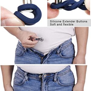 Pants Button Extender Shirt Collar Extenders: 8 Pcs Jeans Waist Silicone Extender Button for Mens and Women - 6 Pcs Neck Button Extender Collar Extenders for Mens Dress Shirts