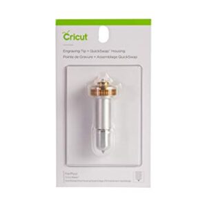 Cricut Engraving Tip + QuickSwap Housing, Premium Carbide Steel Engraving Tip, Inscribes Lasting Design on Glass, Metal & More, Compatible with Cricut Maker Cutting Machine, Silver