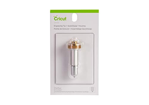 Cricut Engraving Tip + QuickSwap Housing, Premium Carbide Steel Engraving Tip, Inscribes Lasting Design on Glass, Metal & More, Compatible with Cricut Maker Cutting Machine, Silver