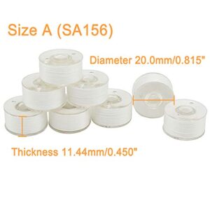 New brothread 144pcs White 60S/2(90WT) Prewound Bobbin Thread Plastic Size A SA156 for Embroidery and Sewing Machine Cottonized Soft Feel Polyester Thread Sewing Thread