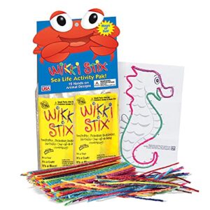 wikkistix sea life pak features 12 sea creatures with hands-on activity and fun fact on each, made in the usa!