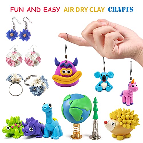 Air Dry Clay, 24 Colors Modeling Clay Kit with 3 Sculpting Tools, Magic Foam Clay for Kids and Adults, DIY Molding Clay Gift for Boys and Girls