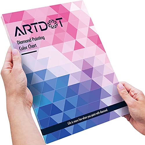 ARTDOT Color Card for Diamond Painting Kits, 5D Diamond Art Reference Tools with DMC Number Matching 445 Colors Diamond Painting Accessories