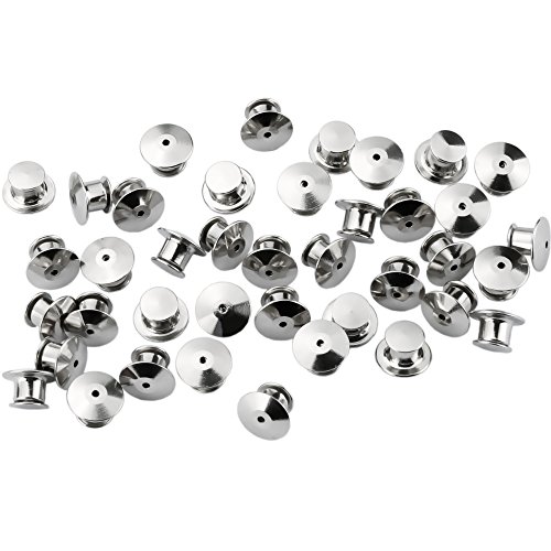 SUBANG 40 Pieces Metal Pin Backs Locking Pin Keepers Locking Clasp with Storage Case