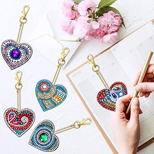 10Pack Diamond Painting Keychain DIY Diamond Painting Kits for Kids and Adult Beginners -Love Heart, Butterfly Christmas Valentine's Day Mother's Day Gift