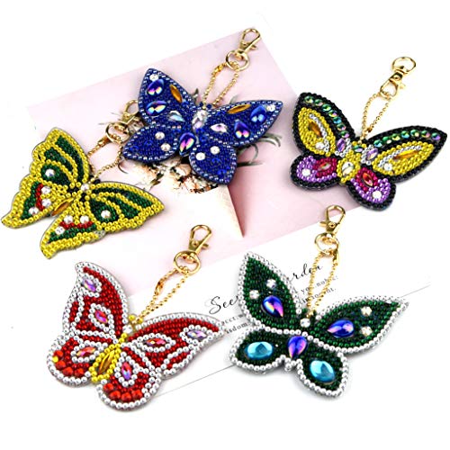 10Pack Diamond Painting Keychain DIY Diamond Painting Kits for Kids and Adult Beginners -Love Heart, Butterfly Christmas Valentine's Day Mother's Day Gift