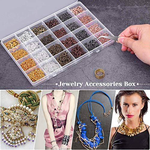 Jump Rings for Jewelry Making, Cridoz 2340Pcs Open Jump Rings and Lobster Clasps Jewelry Making Supplies Kit for Necklace and Jewelry Repair