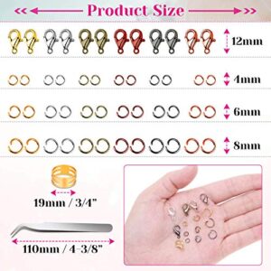 Jump Rings for Jewelry Making, Cridoz 2340Pcs Open Jump Rings and Lobster Clasps Jewelry Making Supplies Kit for Necklace and Jewelry Repair