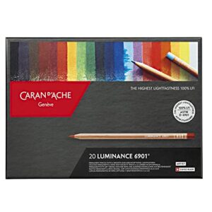 creative art materials caran d’ache luminance colored pencil set of 20 (6901.720)