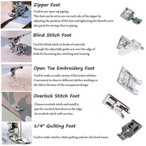 Presser Feet Set 11Pcs Snap On Sewing Machine Foot for Brother Singer Janome Babylock Kenmore Low Shank Sewing Machine Use