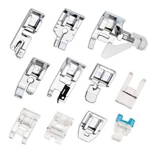 Presser Feet Set 11Pcs Snap On Sewing Machine Foot for Brother Singer Janome Babylock Kenmore Low Shank Sewing Machine Use