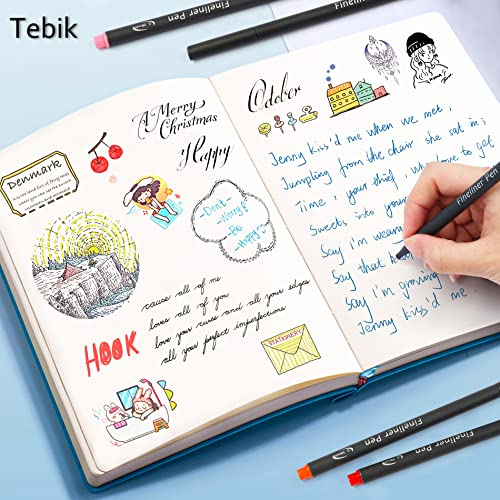 Tebik 45 Pack Planner Pens Colored Pens, 40 Colors Drawing Pens with 5 Stencils, Fineliners for Journal Planner Note Calendar Writing Coloring, Drawing & Detailing School Office Art Supplies