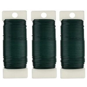 3 pack floral wire, 118 yards 22 gauge green florist wire, flexible green wire paddle wire for crafts, christmas wreaths tree, garland and floral flower arrangements