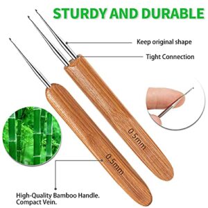 Dreadlocks Crochet Hooks, Crochet Hooks for Dreadlocks, Dread Locks Crochet Loc Needle for Braid Craft 0.5mm ( 1 Hook and 2 Hooks)