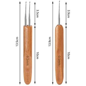 Dreadlocks Crochet Hooks, Crochet Hooks for Dreadlocks, Dread Locks Crochet Loc Needle for Braid Craft 0.5mm ( 1 Hook and 2 Hooks)