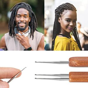 Dreadlocks Crochet Hooks, Crochet Hooks for Dreadlocks, Dread Locks Crochet Loc Needle for Braid Craft 0.5mm ( 1 Hook and 2 Hooks)