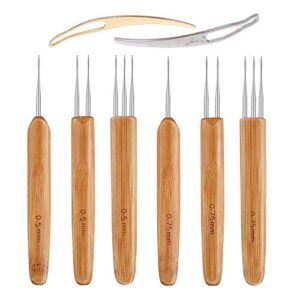 8 pcs dreadlock crochet hook tool, braid hair dreadlocks needle weaving crochet