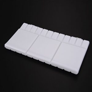 Watercolor Palette Folding Paint Tray Plastic Painting Pallet with 33 Compartments, Thumbhole and Brush Holders, White