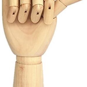 Wood Artist Drawing Manikin Articulated Mannequin with Wooden Flexible Fingers 10" Right Hand (10 inches-Right Hand)