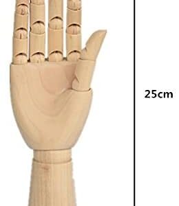 Wood Artist Drawing Manikin Articulated Mannequin with Wooden Flexible Fingers 10" Right Hand (10 inches-Right Hand)