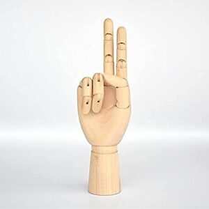 Wood Artist Drawing Manikin Articulated Mannequin with Wooden Flexible Fingers 10" Right Hand (10 inches-Right Hand)