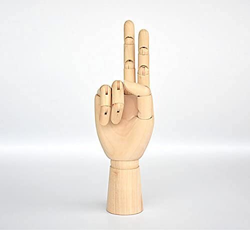 Wood Artist Drawing Manikin Articulated Mannequin with Wooden Flexible Fingers 10" Right Hand (10 inches-Right Hand)