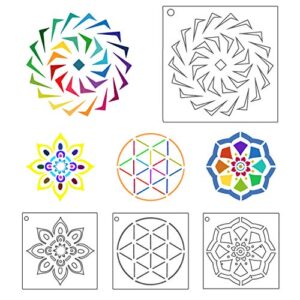 56 Pack Mandala Dot Painting Templates Stencils Perfect for DIY Rock Painting Art Projects (3.6x3.6 inch)