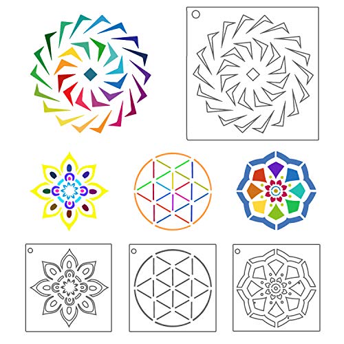 56 Pack Mandala Dot Painting Templates Stencils Perfect for DIY Rock Painting Art Projects (3.6x3.6 inch)