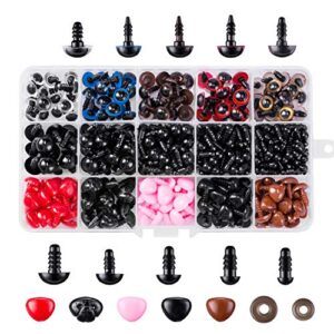 752pcs safety eyes and safety noses with washers for doll, colorful plastic safety eyes and noses assorted sizes for doll, plush animal and teddy bear craft making by amokia