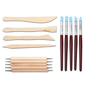 Blisstime Set of 42 Clay Sculpting Tool Wooden Handle Pottery Carving Tool Kit