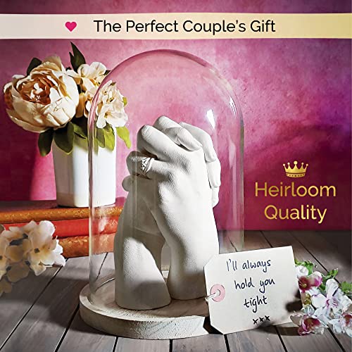 Edinburgh Hand Casting Kit Couples - Unique Gifts for Mothers Day - Lifelike Stone Sculpture for Two DIY Hand Mold Mom Gift Wedding Engagement Anniversary Ideas Husband Wife Boyfriend Girlfriend