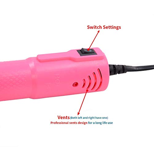 Heat Gun,mofa Embossing Mini Heat Gun,Hot Air Gun For Craft with Stand For DIY Embossing And Acrylic Paint Dryer,Multi-Purpose Electric Heating Nozzle 150W 110V (Pink,White)