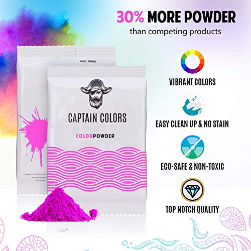 10 Colors x 100gram Each - Holi Color Powder, 10 Natural Powders for Color Fights, Fun Runs, Summer Camps, Festivals, 5k Marathons, Gender Reveals, Parties, Fundraisers, and Rangoli - (100gram Each)