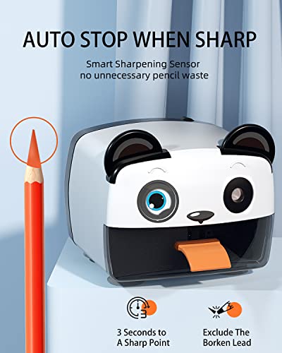 ZMOL Electric Pencil Sharpener，Heavy Duty Pencil Sharpeners for Classroom，Cute Pencil Sharpener Plug in for Kids,Auto-Stop Pencil Sharpener for No.2 / Colored Pencils，Best Electric Pencil Sharpener