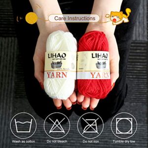 LIHAO 12 Skeins Mini Yarn for Knitting Crochet Craft - 100% Acrylic