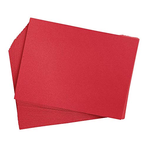 Construction Paper, Holiday Red, 9 inches x 12 inches, 50 sheets, heavyweight construction paper, crafts, art, kids art, painting, coloring, drawing paper, art project, all purpose (Item # 9CPHR)