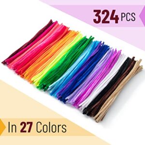 Mr. Pen- Pipe Cleaners, 324 pcs, 27 Colors, Chenille Stems, Pipe Cleaners Craft Supplies, Craft Pipe Cleaners, Chenille Stems Pipe Cleaners, Pipe Cleaners Bulk, Fuzzy Pipe Cleaners