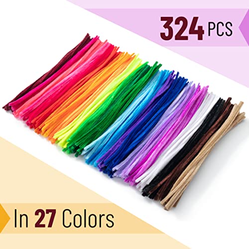 Mr. Pen- Pipe Cleaners, 324 pcs, 27 Colors, Chenille Stems, Pipe Cleaners Craft Supplies, Craft Pipe Cleaners, Chenille Stems Pipe Cleaners, Pipe Cleaners Bulk, Fuzzy Pipe Cleaners