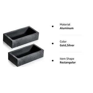 2 Pieces Graphite Ingot Mould Crucible Mould for Casting Gold Silver Metal Aluminum Copper Brass Melting Refining (4 x 2 x 1 Inch)