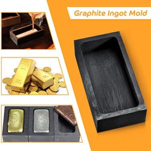 2 Pieces Graphite Ingot Mould Crucible Mould for Casting Gold Silver Metal Aluminum Copper Brass Melting Refining (4 x 2 x 1 Inch)