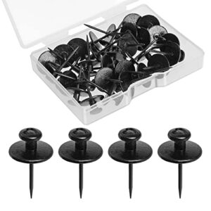 assenic 32pcs picture hanger nails, double headed push pins used for hanging picture photo ornament clock key , picture hanging hardware convenient and suitable for home office and school decoration.